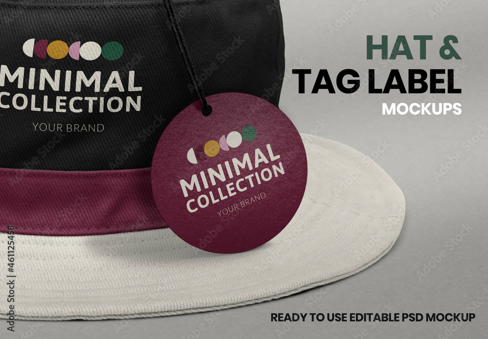 Canvas Hat with Label Mockup Stock Template | Adobe Stock