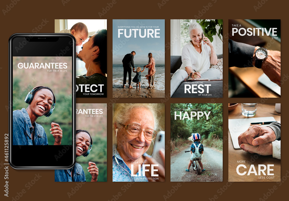 Insurance Marketing Editable Layout for Social Media Post Stock ...