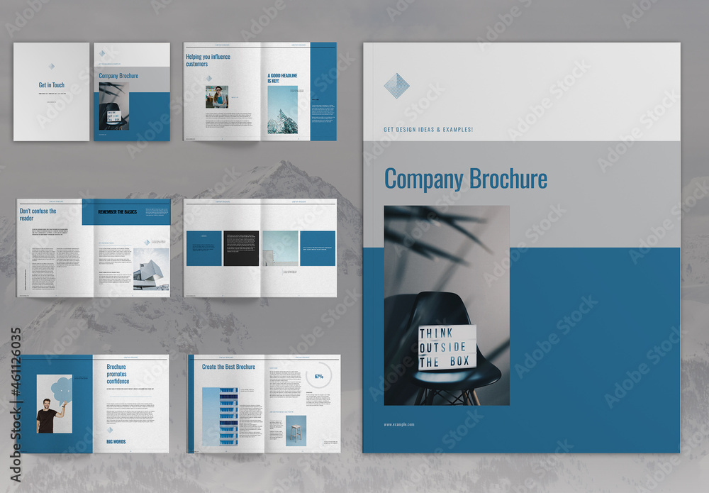 Blue Business Brochure Layout Stock Template | Adobe Stock