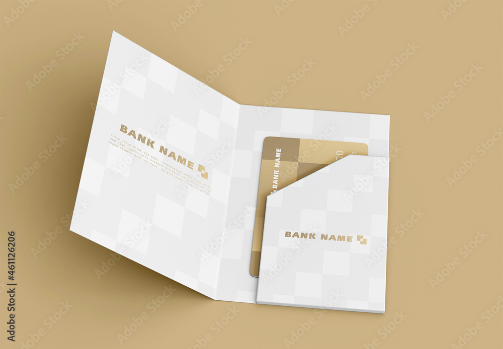Credit Card in Folder Mockup Stock Template | Adobe Stock