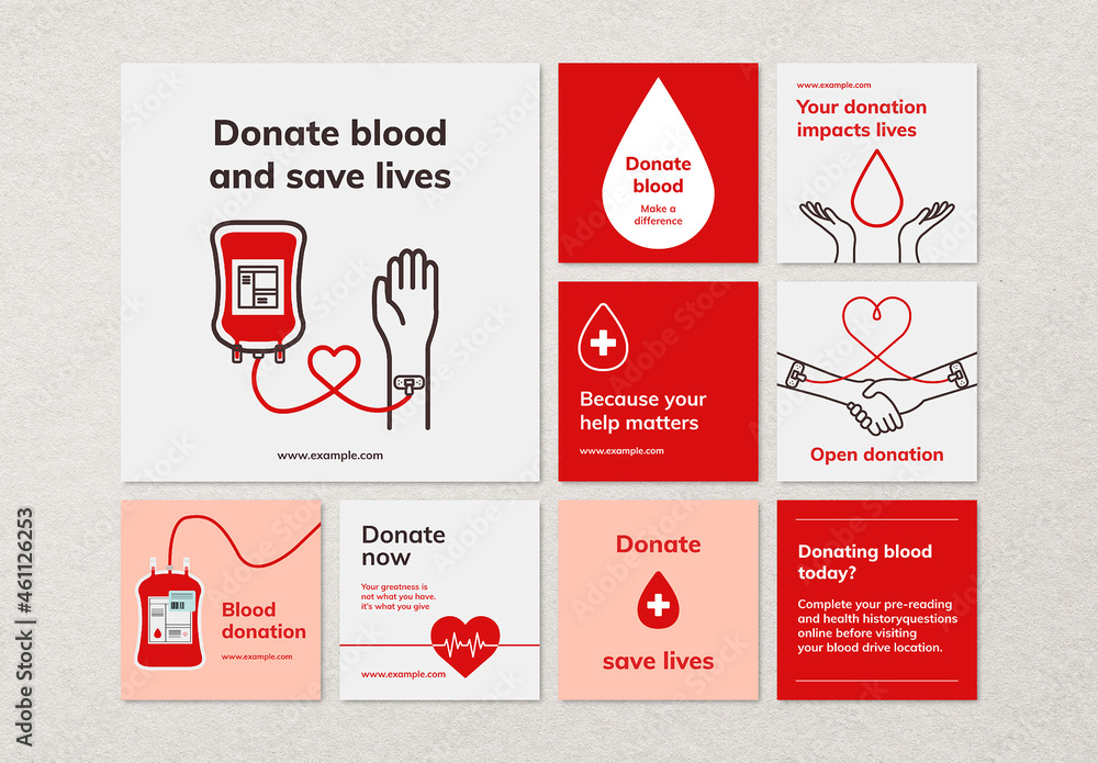 Editable Social Media Post Layout for Blood Donation Campaign Stock ...