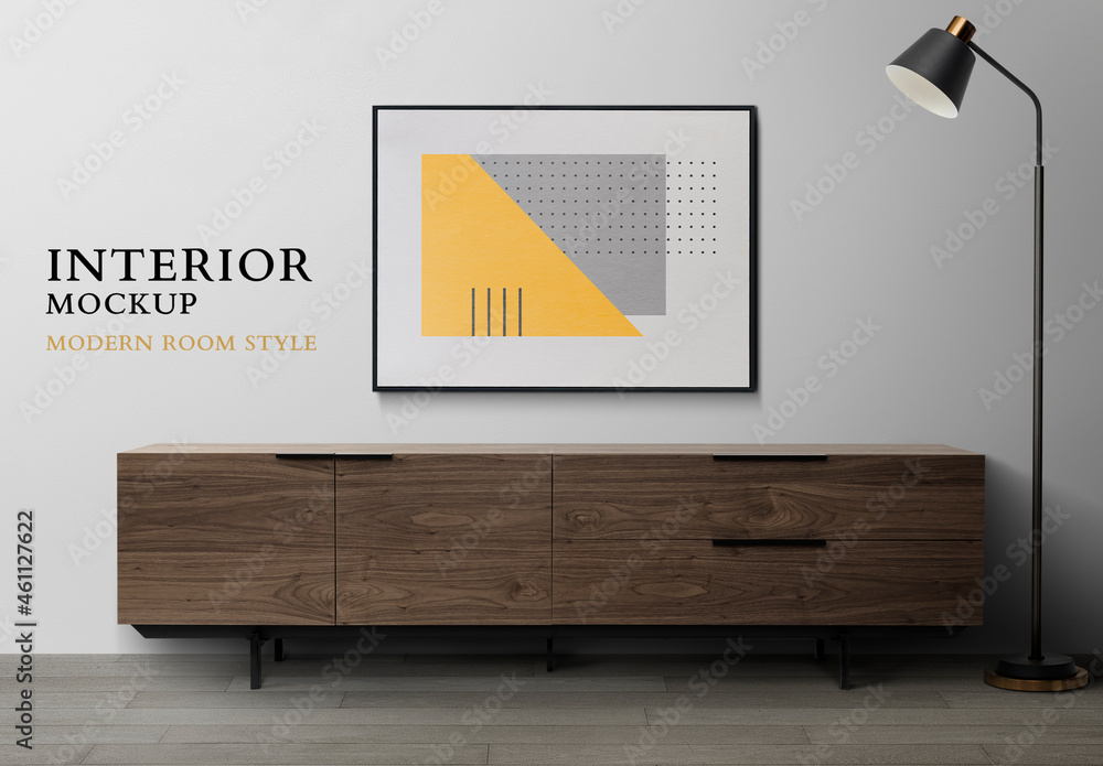 Modern Room Interior Design Mockup Stock Template | Adobe Stock