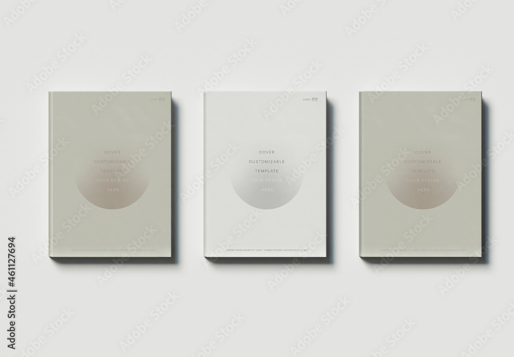 Top View of Three Book Mockup Stock Template | Adobe Stock