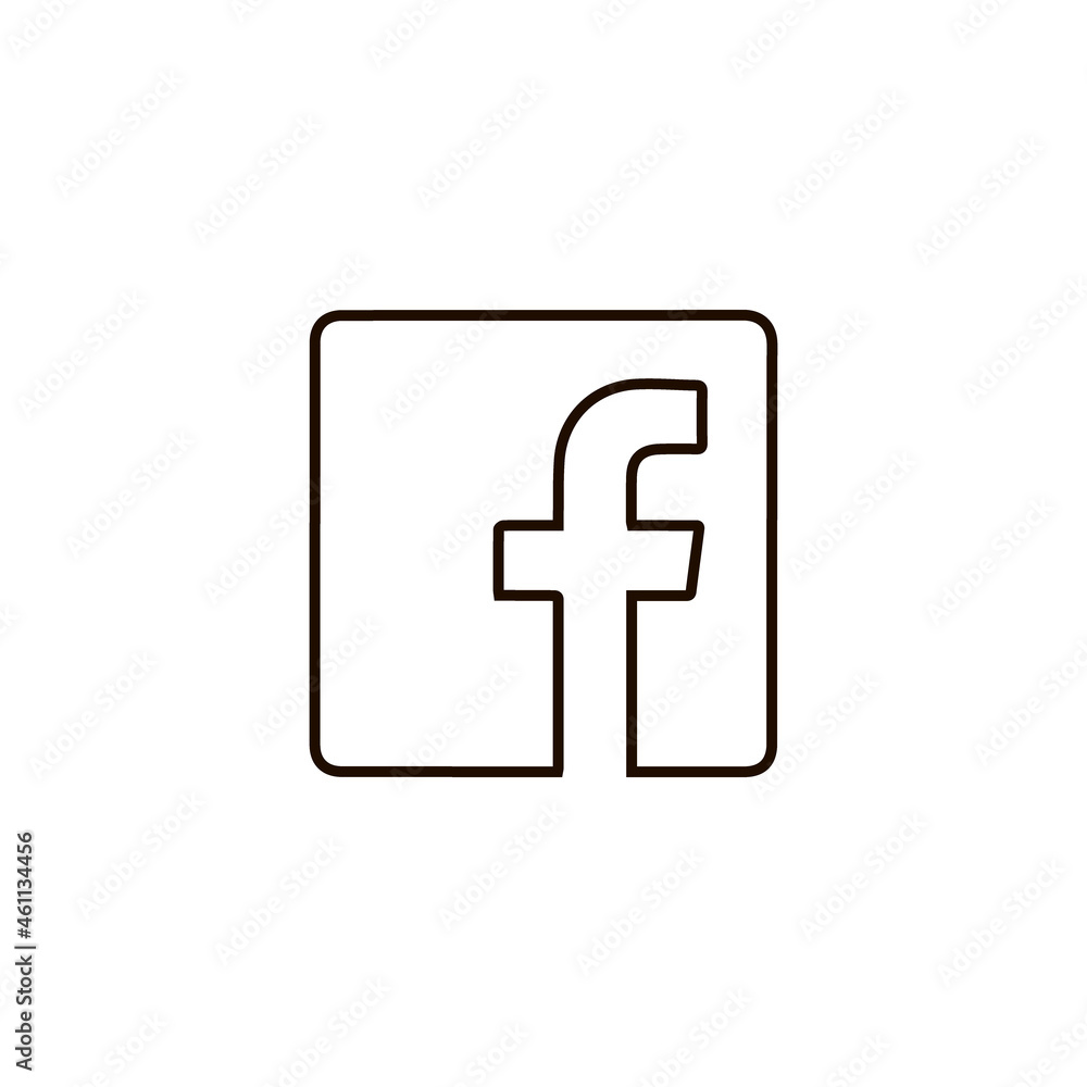 Facebook logotype isolated on white background. Black logo of popular ...