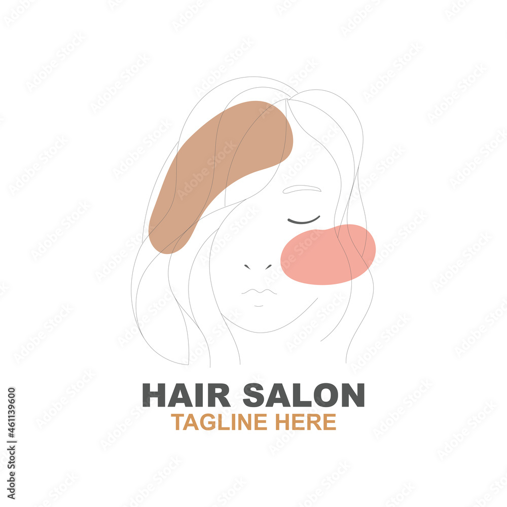 Hair salon letter with logo design illustration. Salon Haircut Logo ...