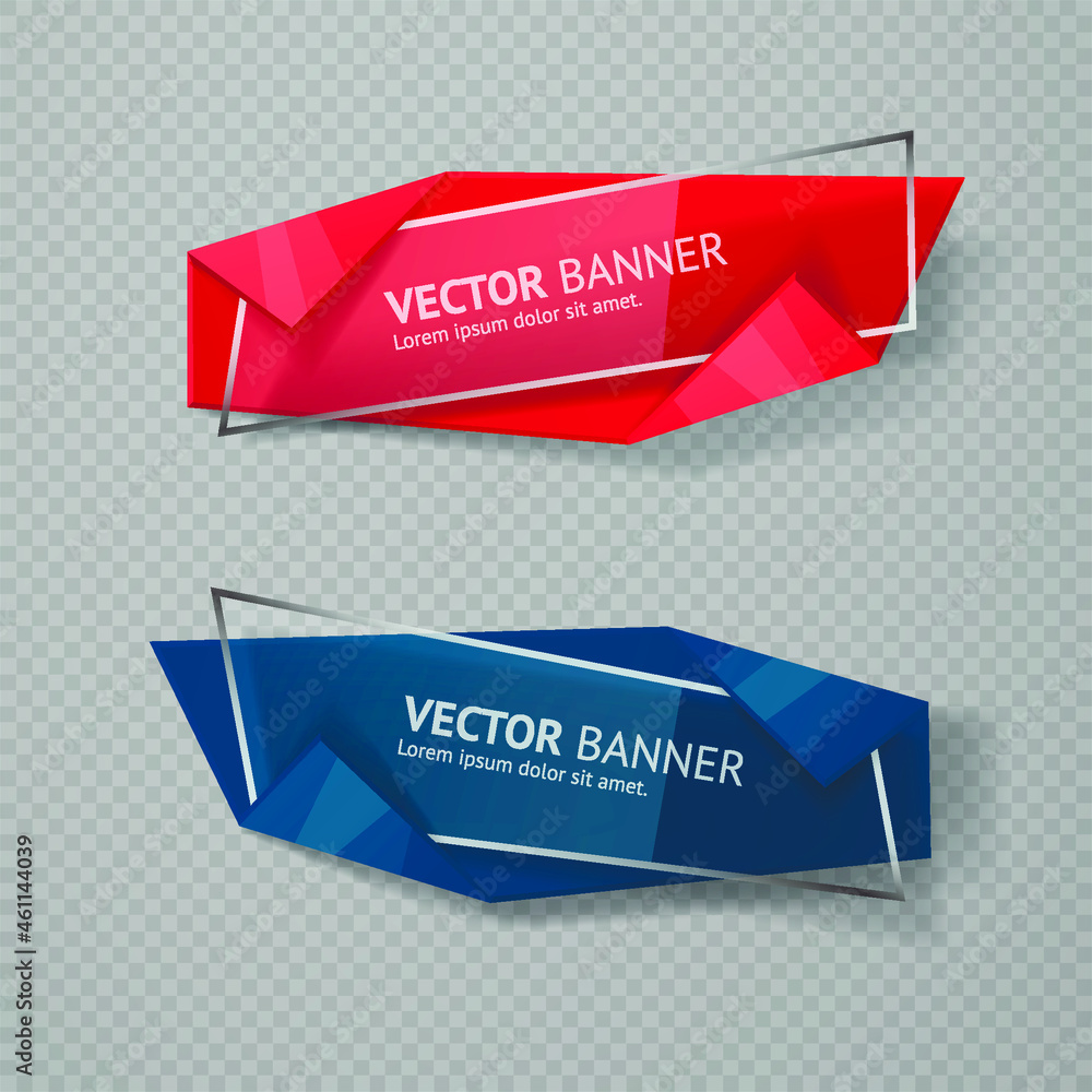 Reflecting glass banner. Gloss reflection 3d panel or clear text box ...