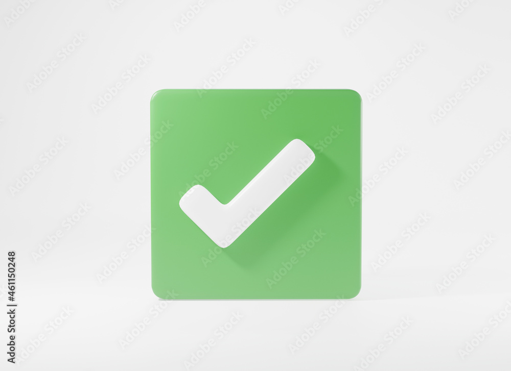 Green tick check mark symbols icon element. Yes shape button for ...