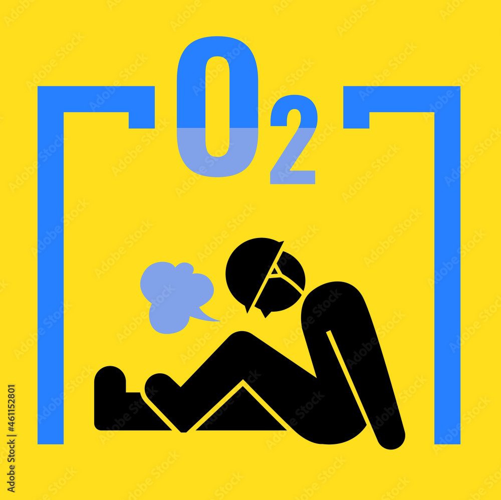 be careful of oxygen deficiency confined space sign Stock Vector ...