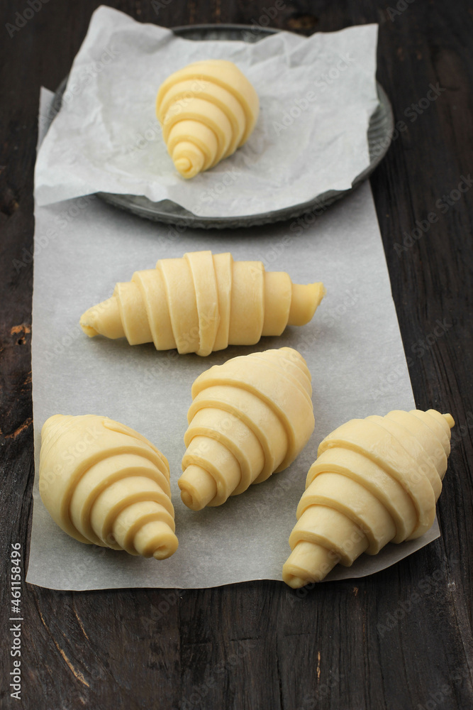 Frozen Croissant, Process Making Homemade Croissant, Raw Croissant ...