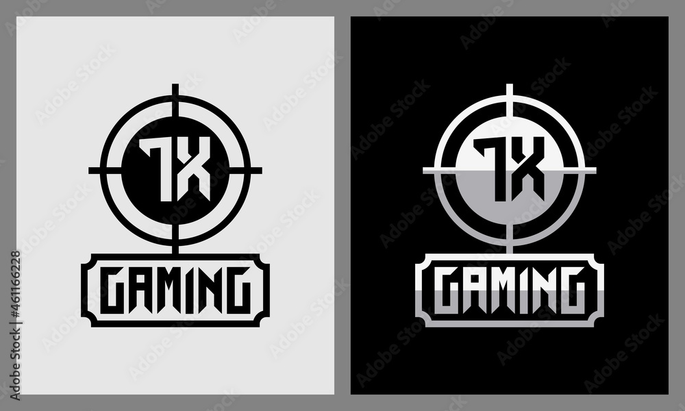 Initial abstract 7x gaming logo design vector template. Stock Vector ...