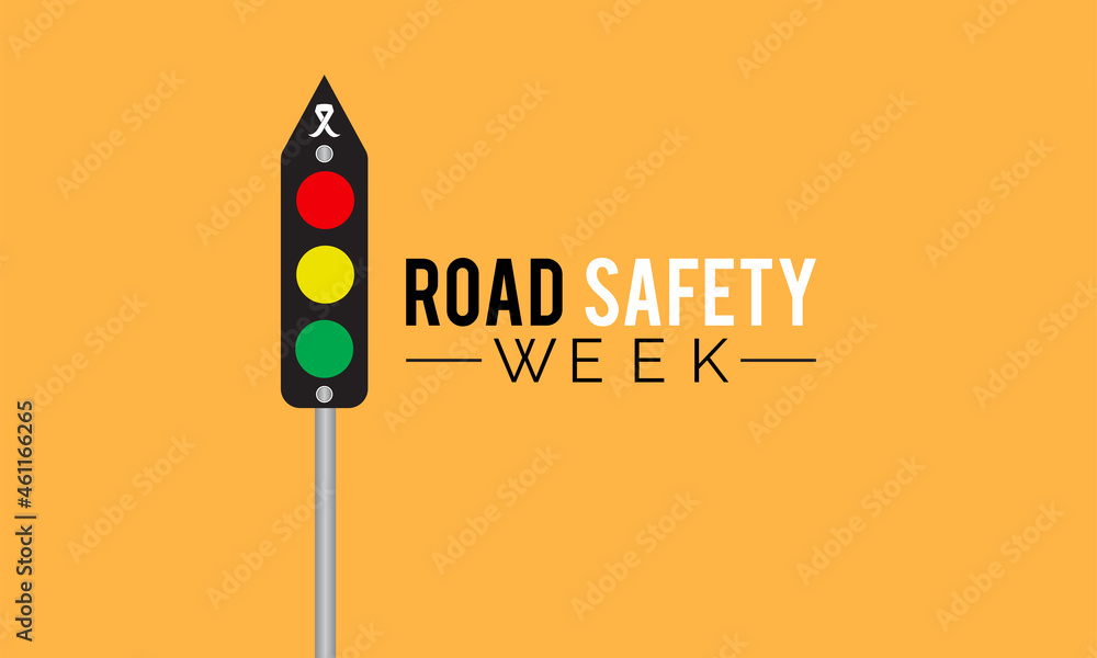 Global road safety week banner design in white background. Vector ...