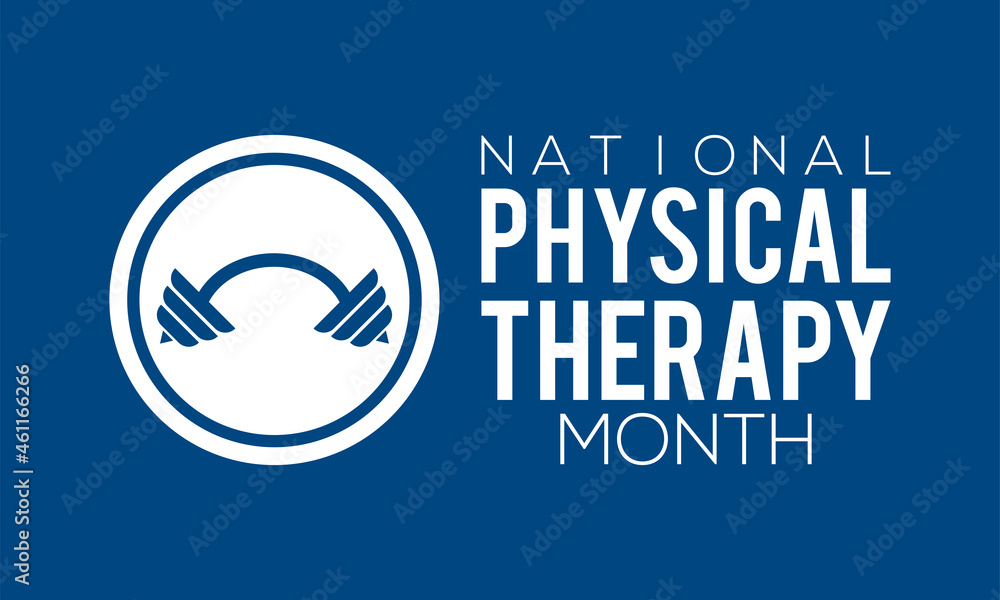 National physical therapy month banner design with white background ...