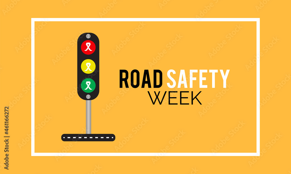 Global road safety week banner design in white background. Vector ...