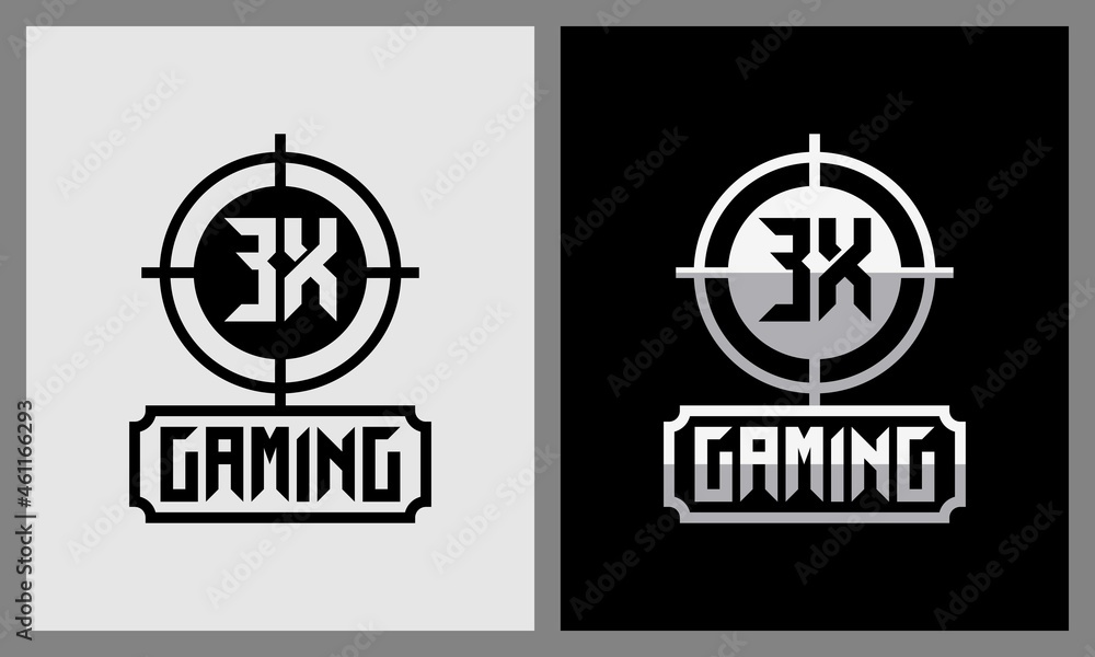 Initial abstract 3x gaming logo design vector template. Stock Vector ...