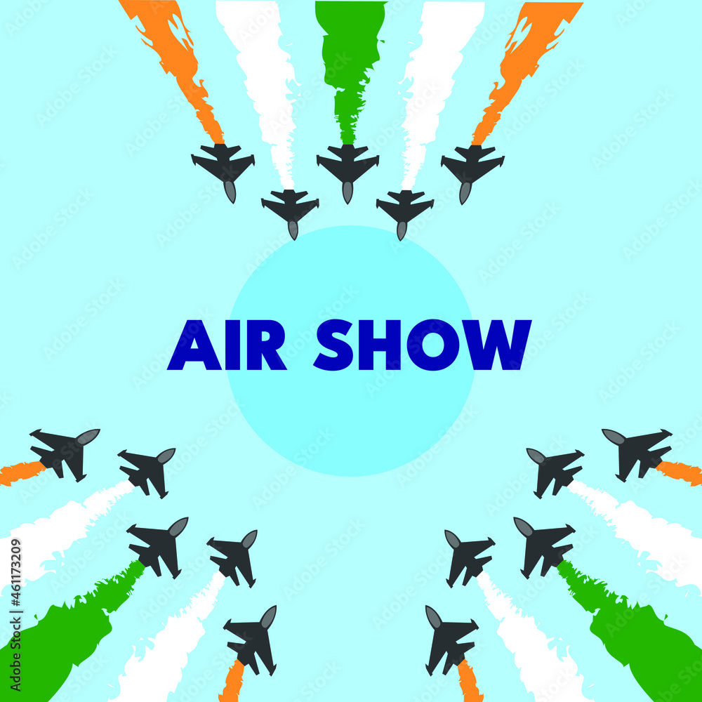 Air Show vector background for banner and poster design with jets ...