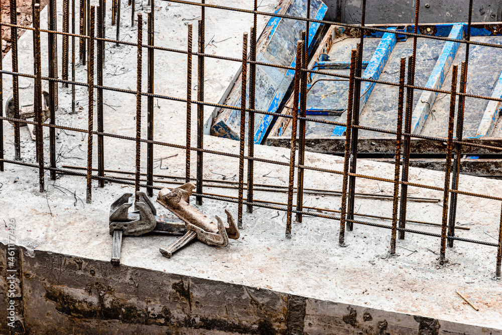 base plate. pit formation of grillage is completed. Forms formwork ...