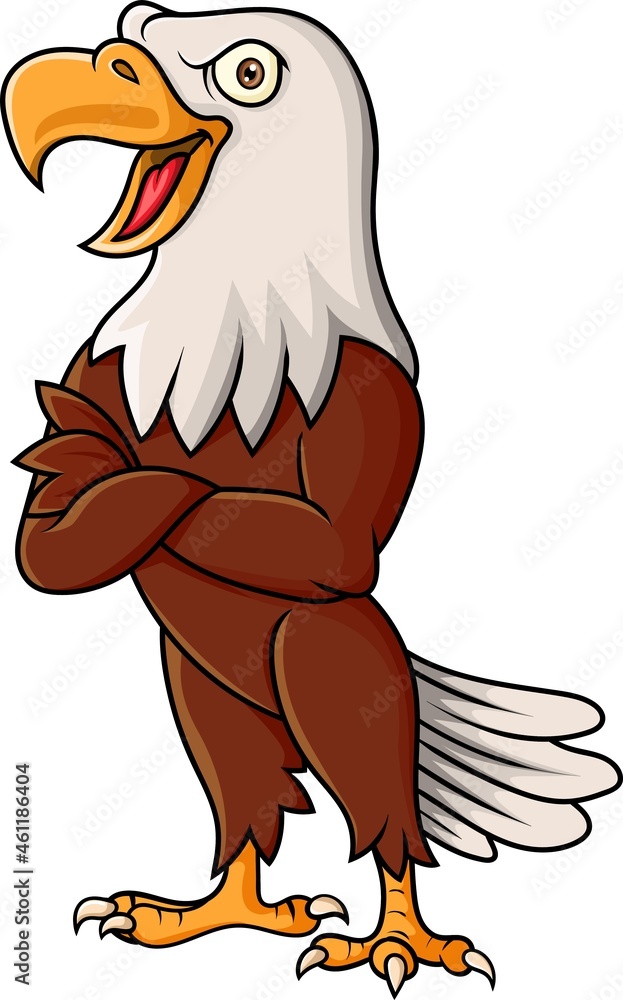 Cartoon eagle posing on white background Stock Vector | Adobe Stock