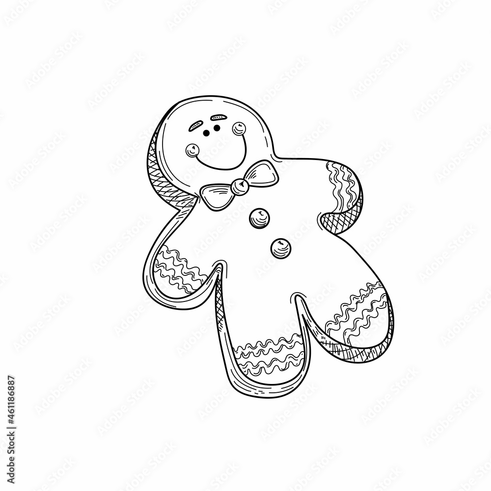 Drawing, engraving, ink, line art, vector illustration christmas ...