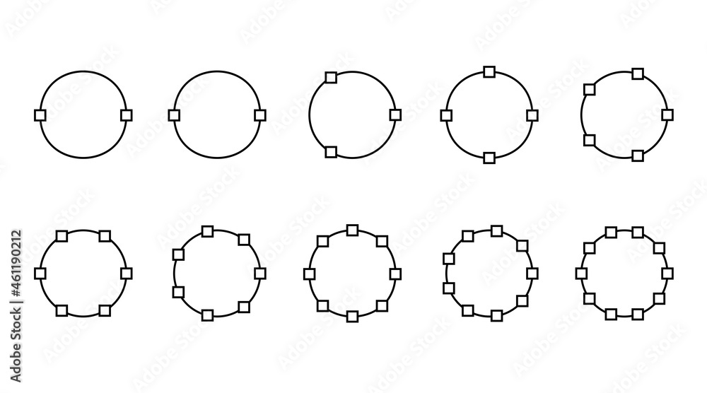 Circle chart section segments set vector diagram segments pie template ...