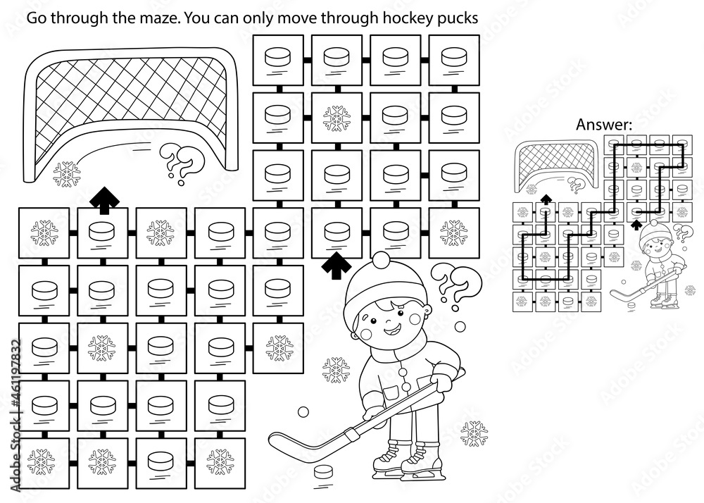Maze or Labyrinth Game. Puzzle. Tangled Road. Coloring Page Outline Of ...