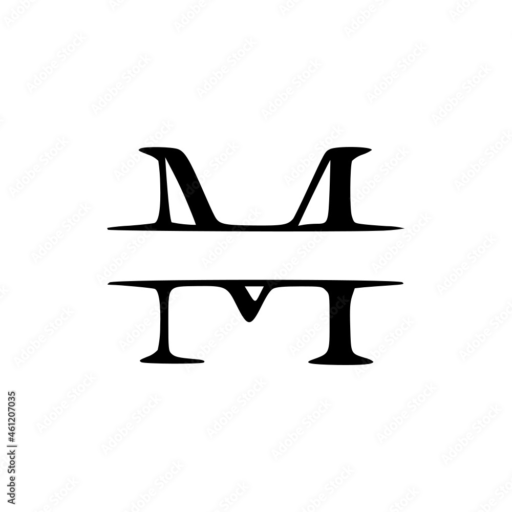 letter m elegant personalized monogram, name initial clip art Stock ...