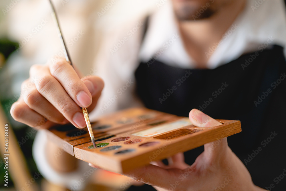paintbrush art for using by artist, creative craft brush paint with ...