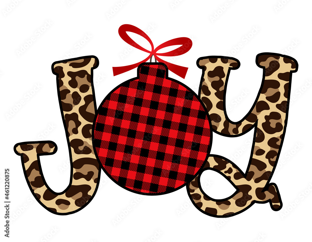 Joy - text on black and white tartan plaid Scottish Seamless Pattern ...