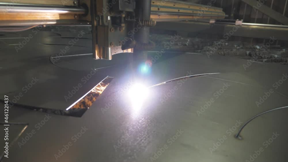 Plasma cutting of metal plate with a cnc. Modern technologies with high ...
