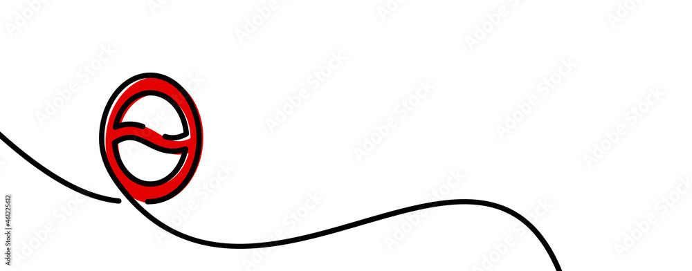 Single line drawn greek alphabet theta outline. Stock Vector | Adobe Stock