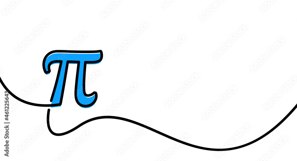 Single line drawn greek alphabet Pi outline.. Stock Vector | Adobe Stock