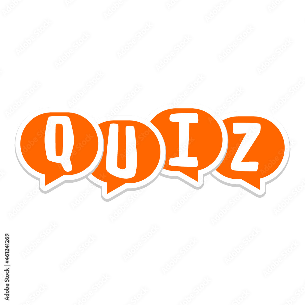 Quiz logo with speech bubble symbols isolated on white background Stock ...