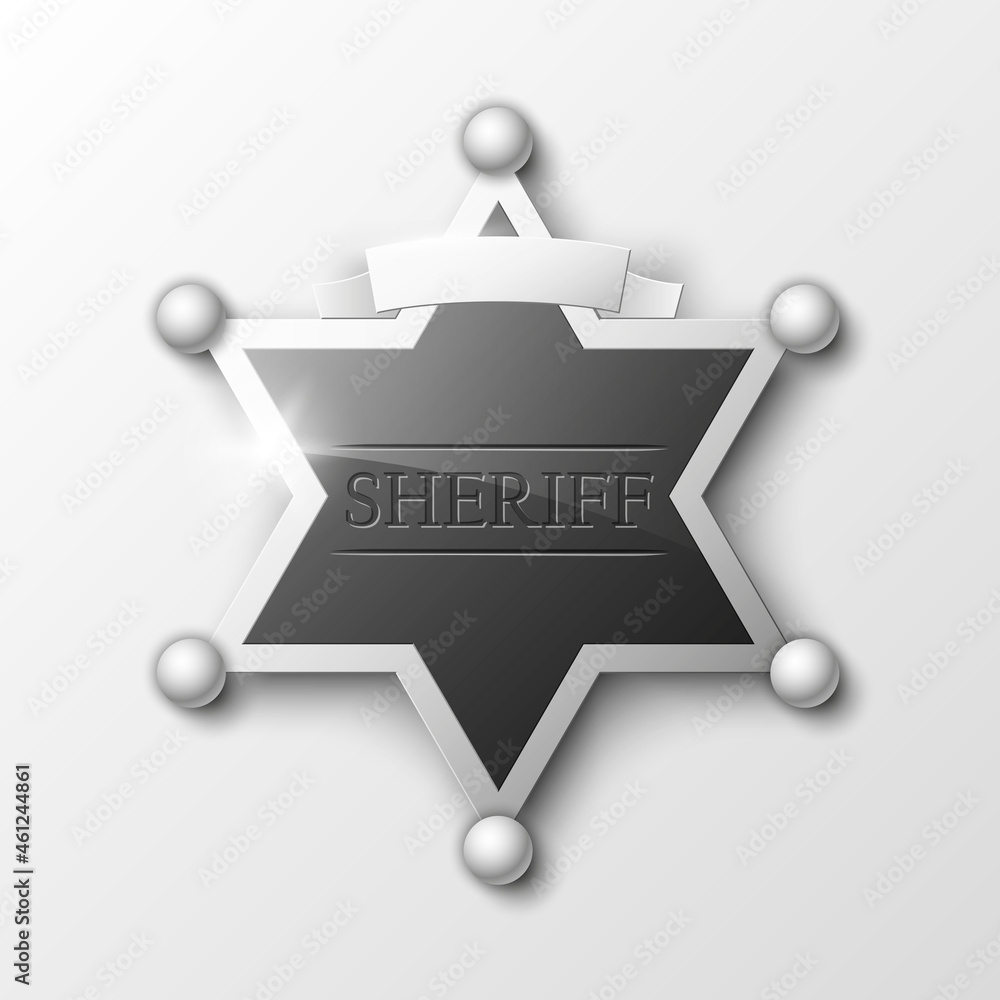 Wild West Sheriff metal gold star. policeman steel emblem. Police wild ...