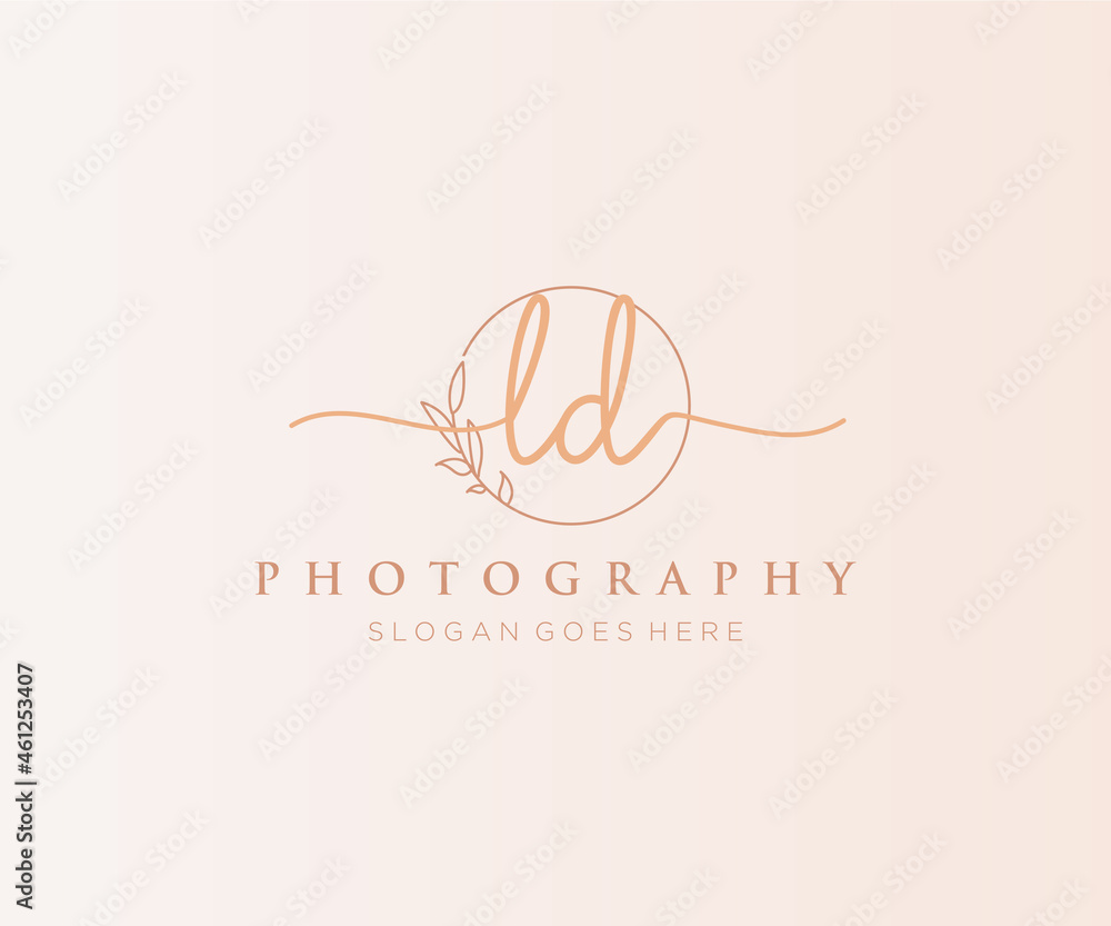 Initial LD feminine logo. Usable for Nature, Salon, Spa, Cosmetic and ...