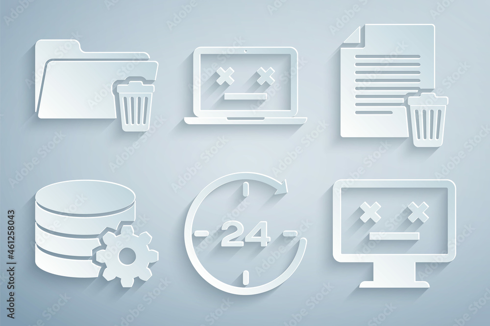 Set Clock 24 hours, Delete file document, Setting database server, Dead monitor, laptop and ...