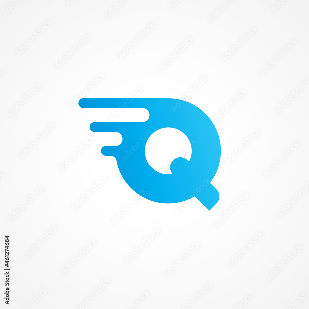 Initial alphabet logo design template. Vector illustration of letter Q ...