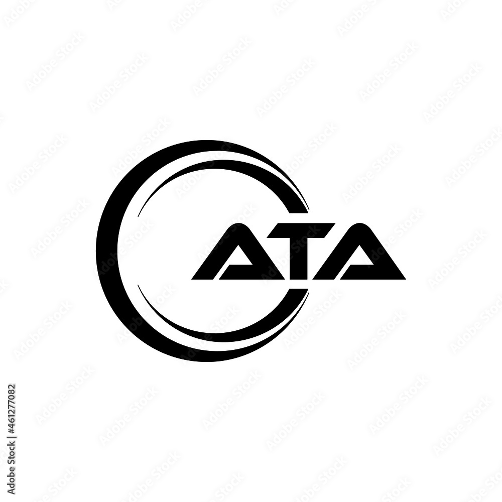 Vettoriale Stock ATA letter logo design with white background in ...