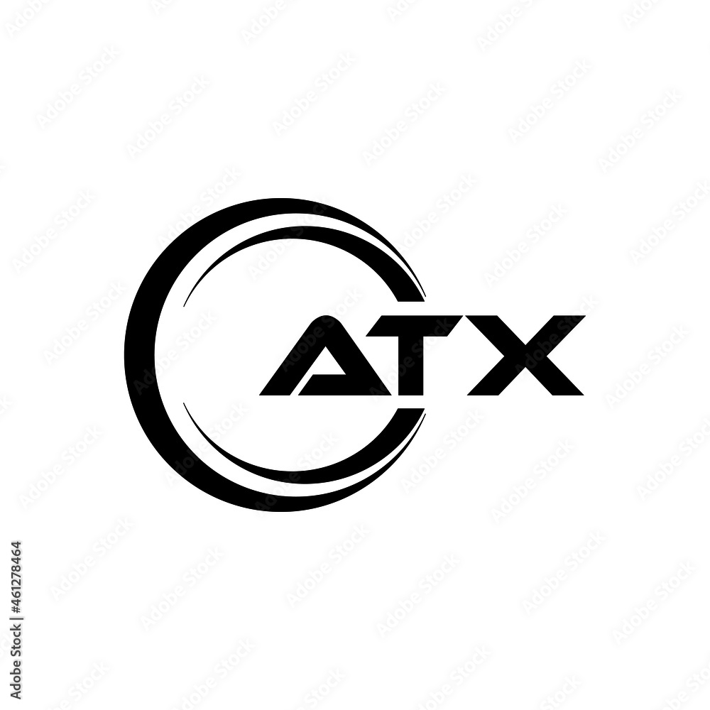 ATX letter logo design with white background in illustrator, vector ...