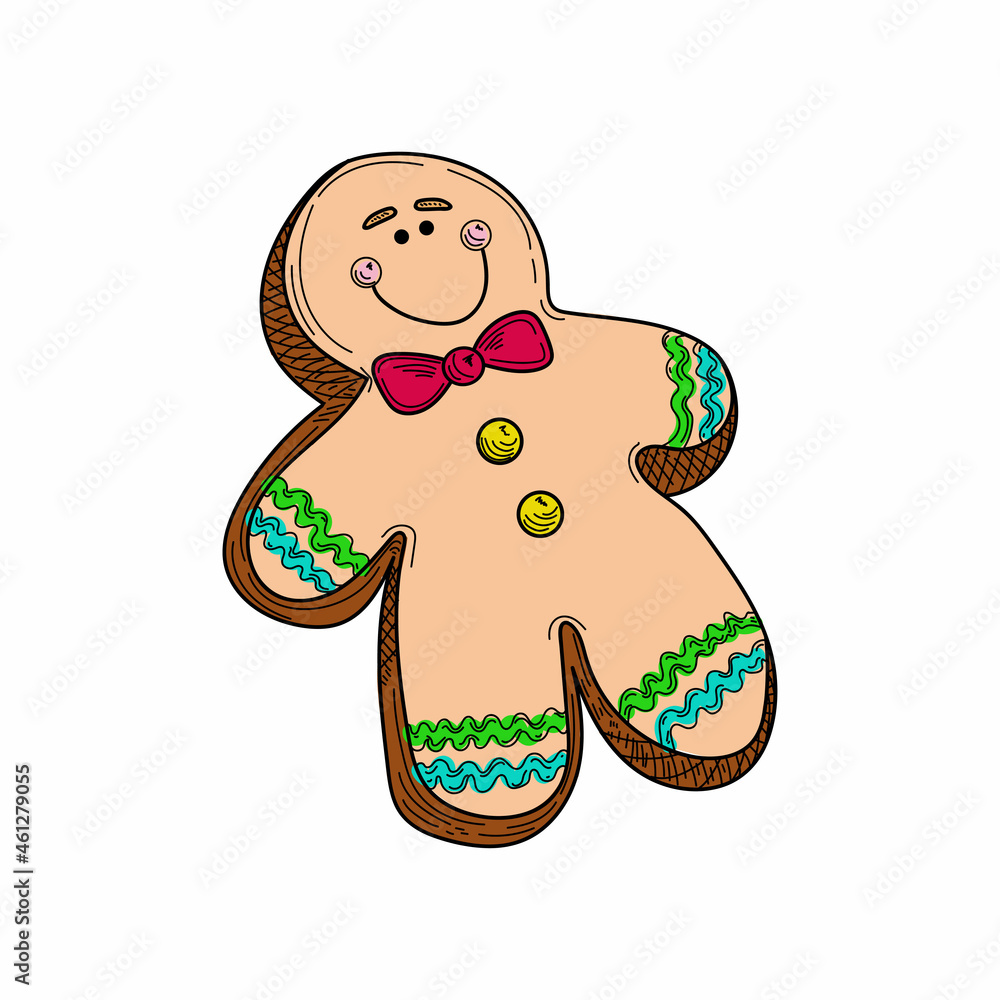 Drawing, engraving, ink, line art, vector illustration christmas ...