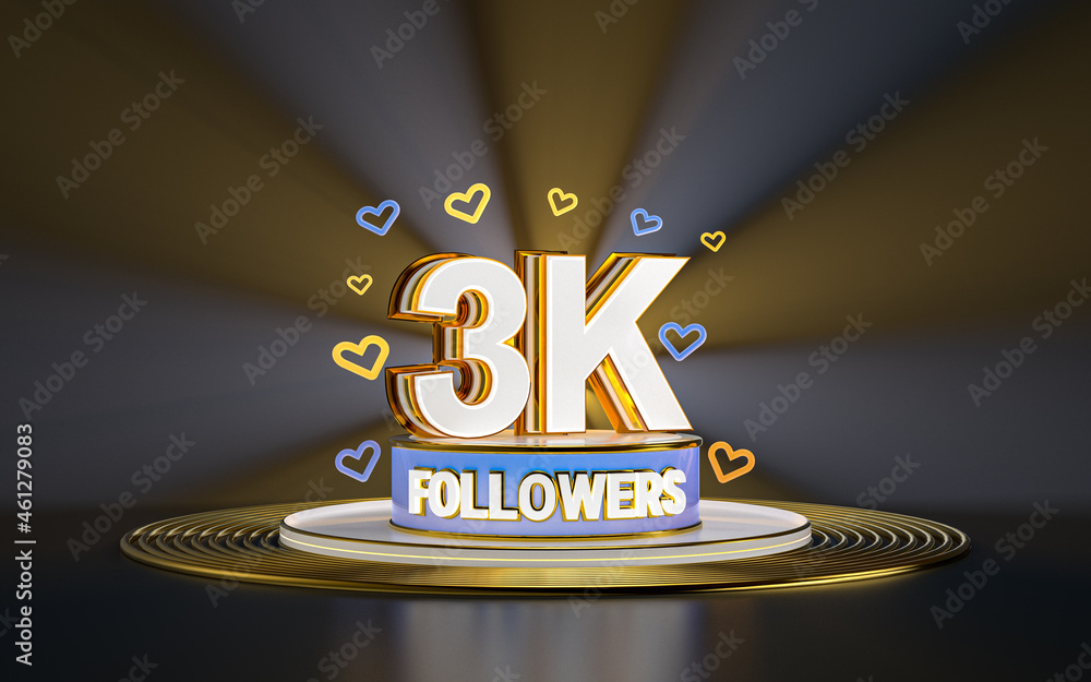 3k followers celebration, thank you social media banner with spotlight ...