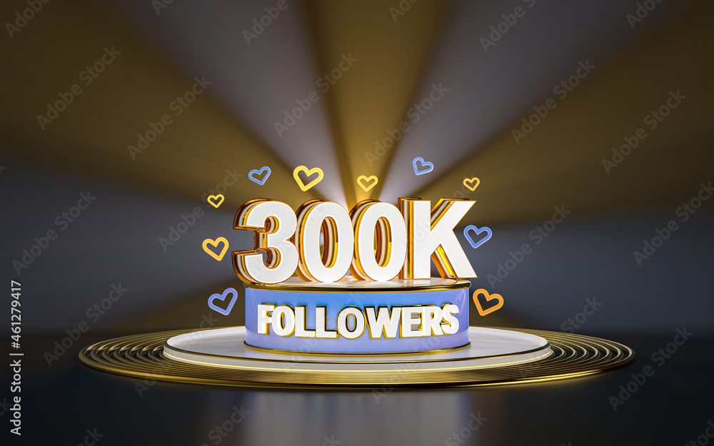 300k followers celebration, thank you social media banner with ...