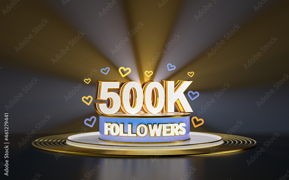 500k followers celebration, thank you social media banner with ...