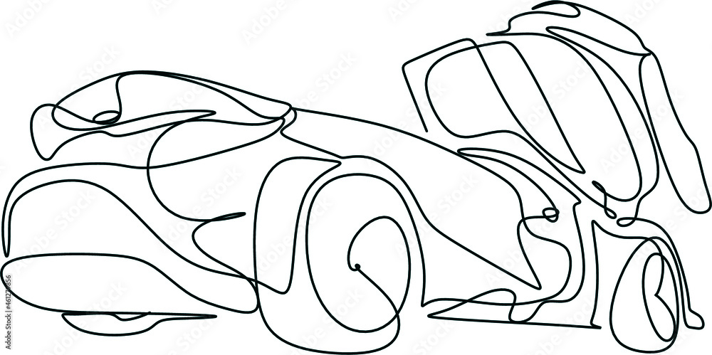 Car vector one line art. Line drawing car illstration Stock Vector ...