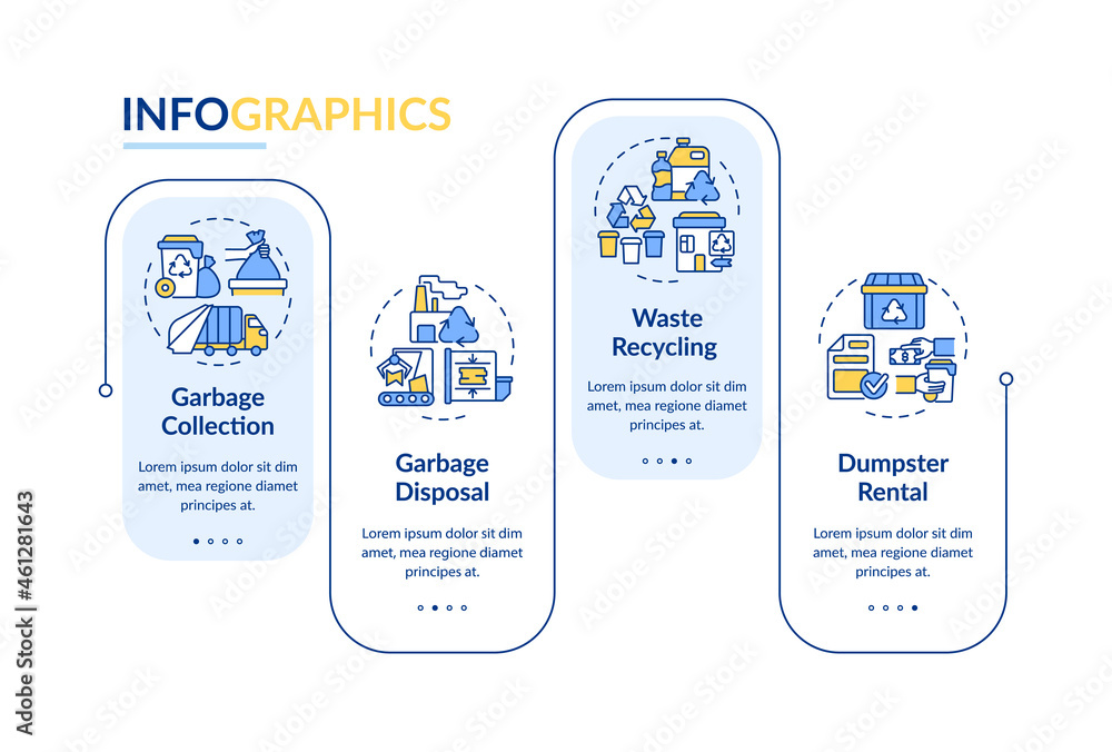 Rubbish management service vector infographic template. Presentation ...