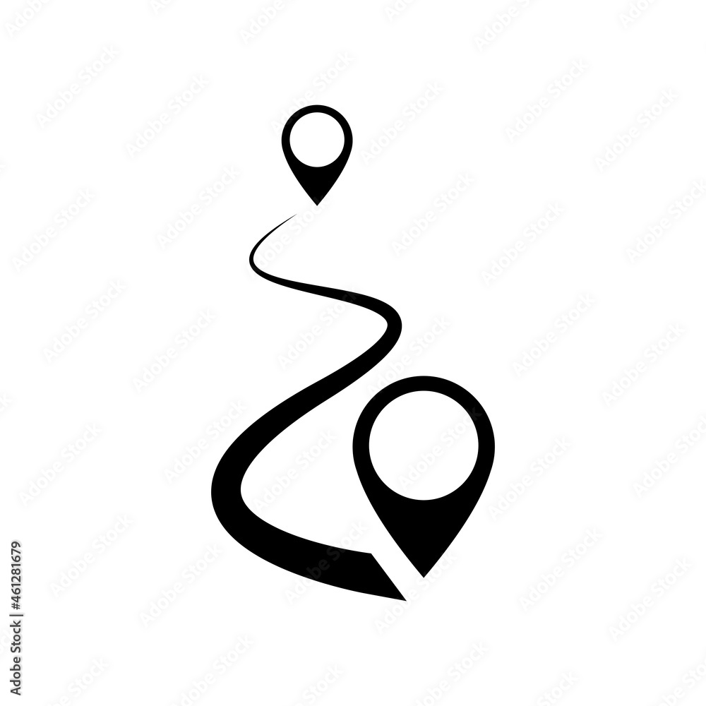 Route Icons vector. road illustration sign. journey symbol. navigation ...