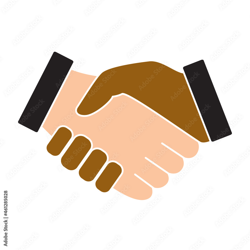 Handshake icon vector isolated on white background. Trendy handshake ...