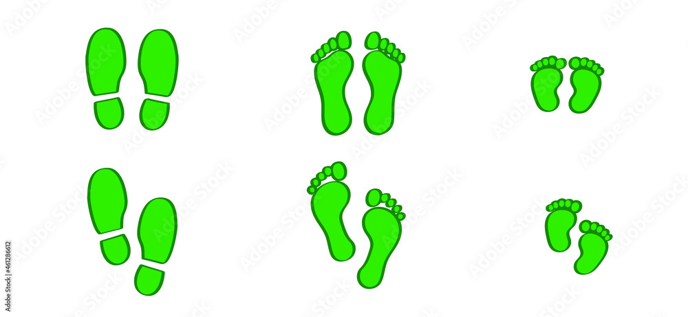Carbon CO2 foot symbol ecological footprint. Human eco bare footprints ...