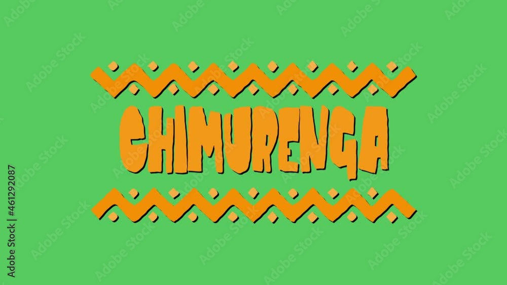 Chimurenga African music style. 4K color video. Animation Cartoon text ...