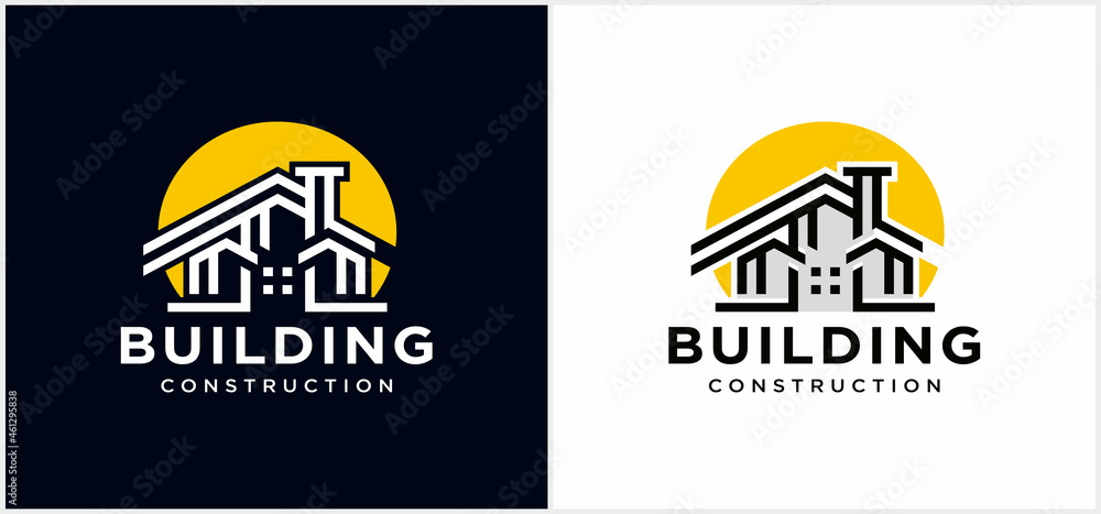 Building technology logo vector design template architech construction ...