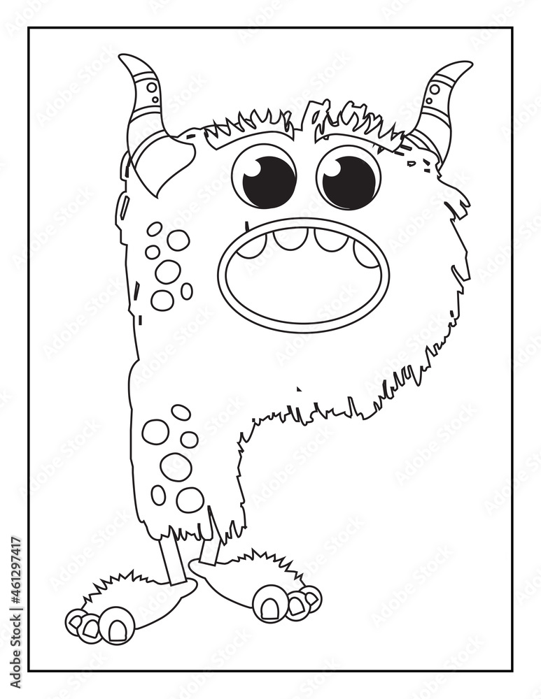 Coloring Book Pages for Kids. Coloring book for children. Monster ...
