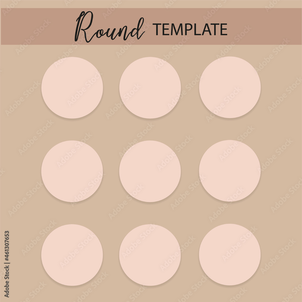 Vector round pastel signs. Social media Icons, buttons, tags, stickers ...